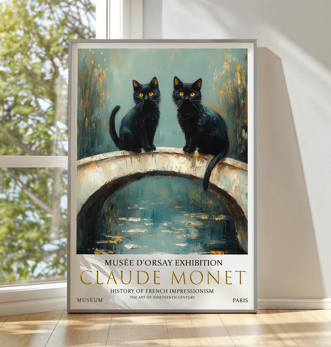 Claude Monet Black Cats Print, Claude Monet Exhibition Poster, Claude ...