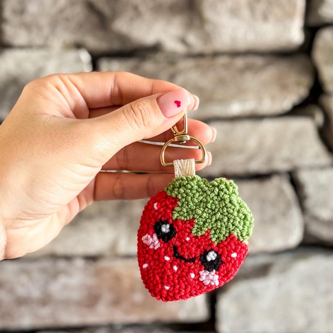 Cute Strawberry Punch Keychain, Valentine's Day Gift, Strawberry Bag ...