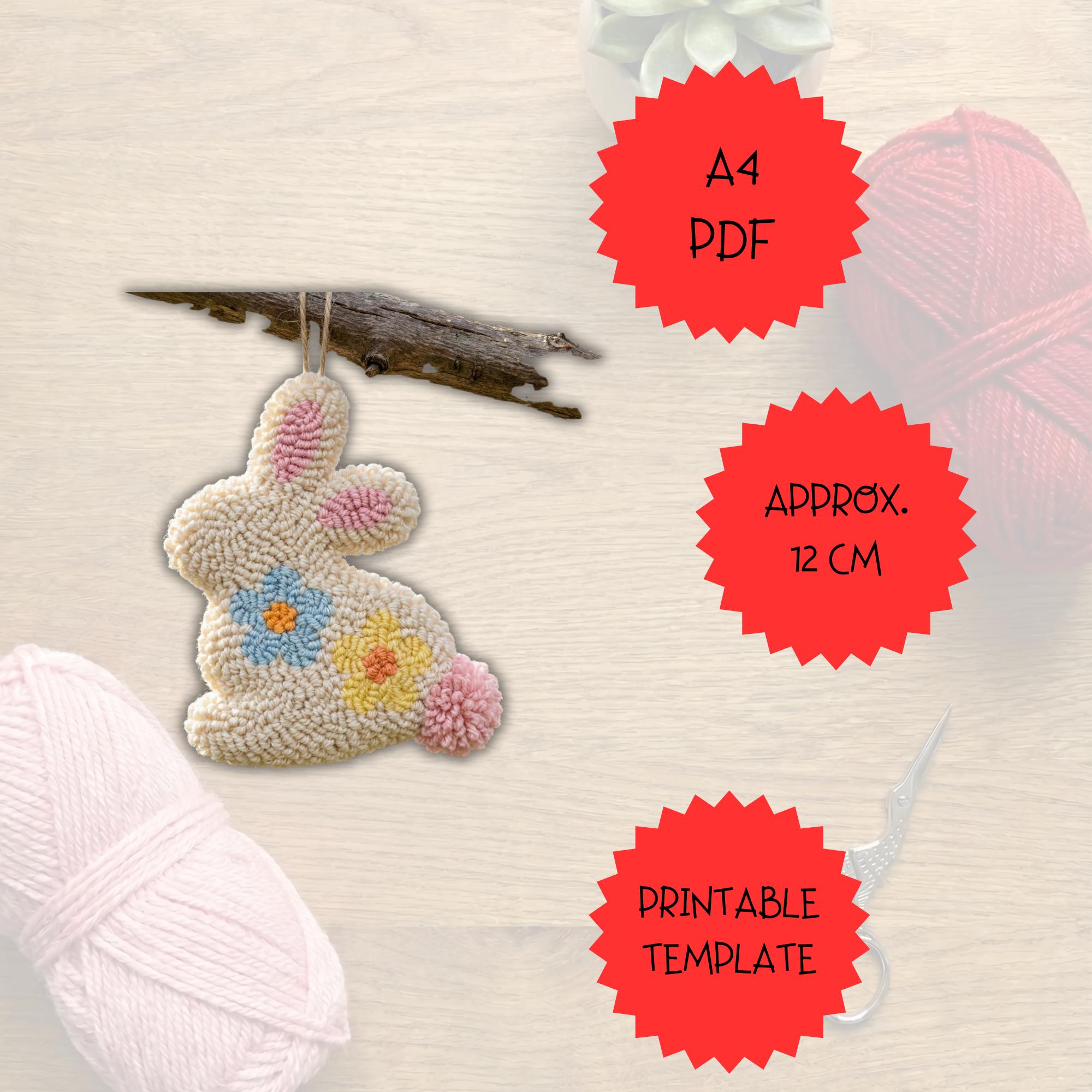 Easter Punch Needle Pattern, Carrot Decor, Bunny Rabbit Tree Ornament ...