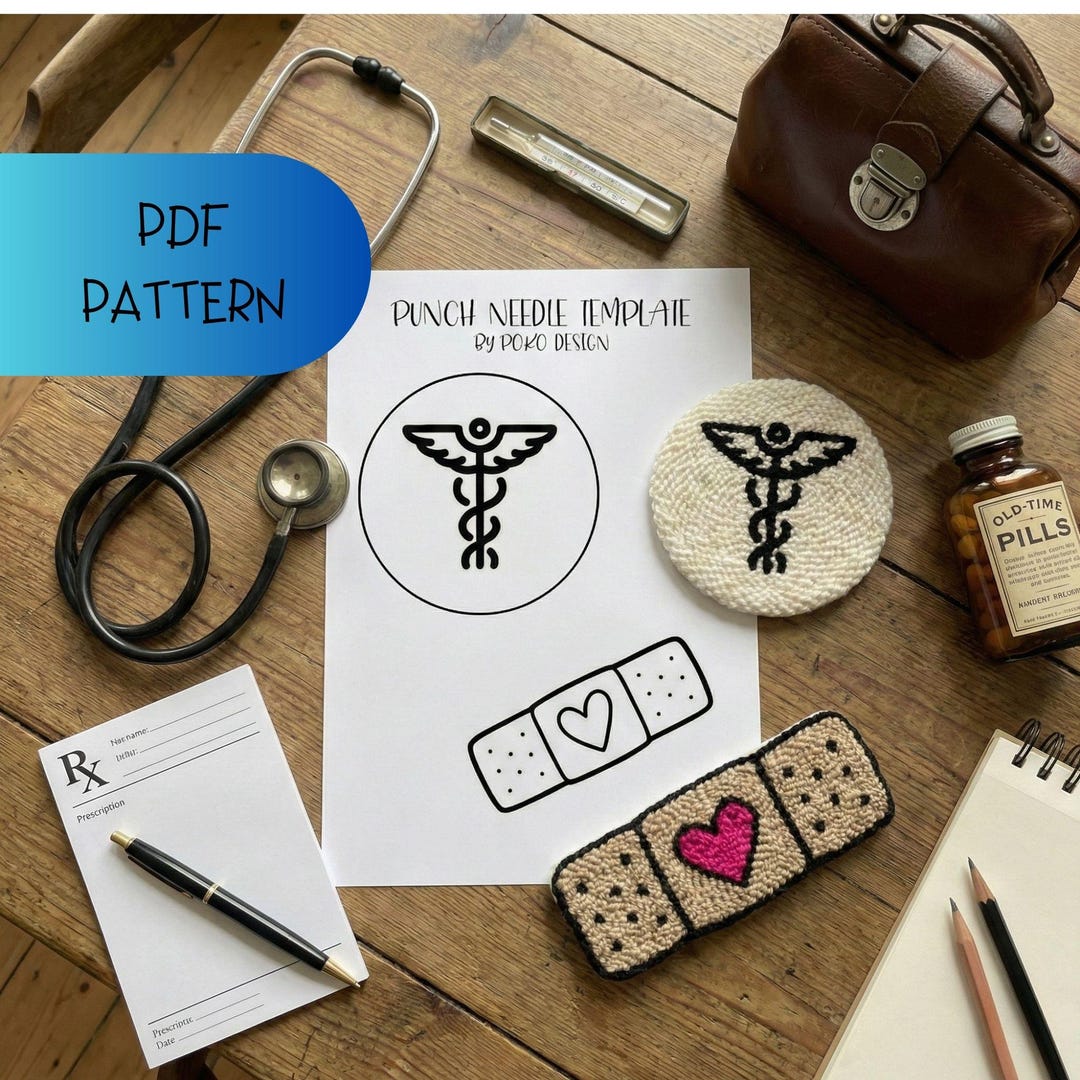 Nurse Punch Needle Pattern, Scrub Life, Medicine Student Gift, Doctor ...