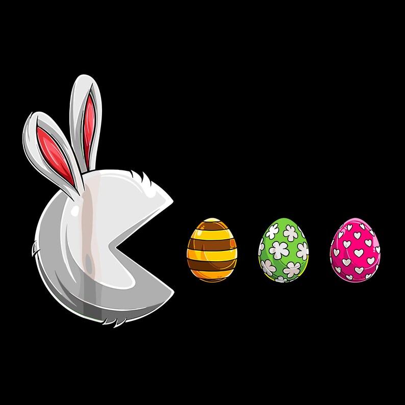 Easter Bunny Pac-man PNG & SVG | Cute Pac-man Inspired Bunny With ...