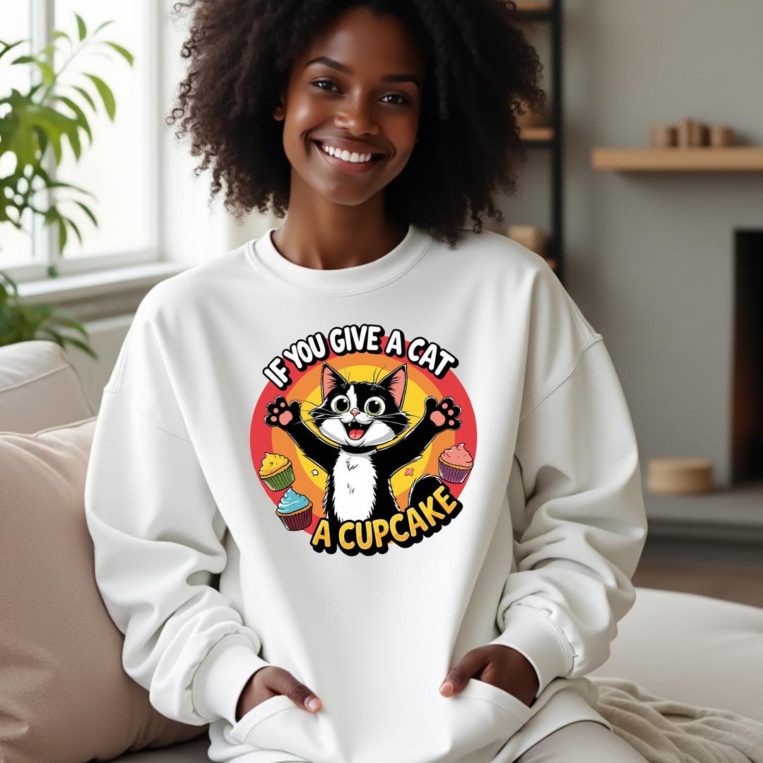 If You Give a Cat a Cupcake PNG & SVG | Funny Cat Digital Art | Cute ...
