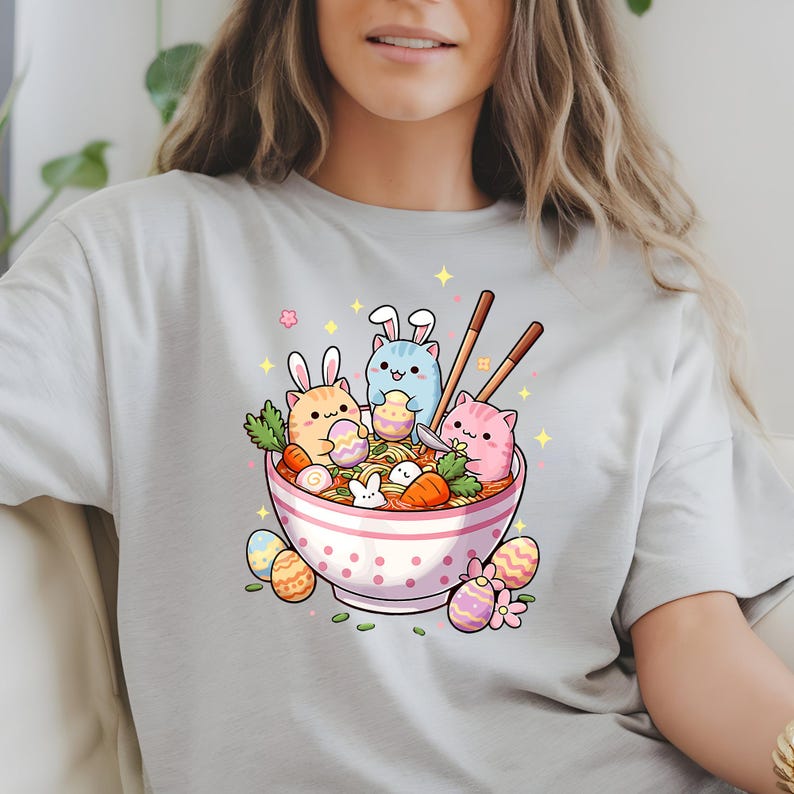 Kawaii Bunny Ramen PNG | Cute Easter Noodles Clipart | Pastel Kawaii ...