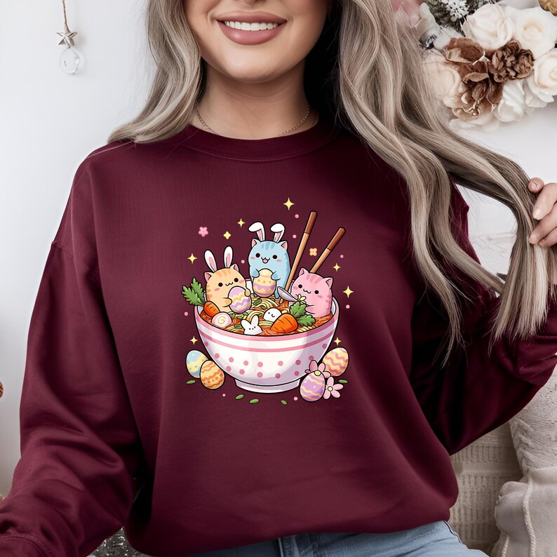 Kawaii Bunny Ramen PNG | Cute Easter Noodles Clipart | Pastel Kawaii ...