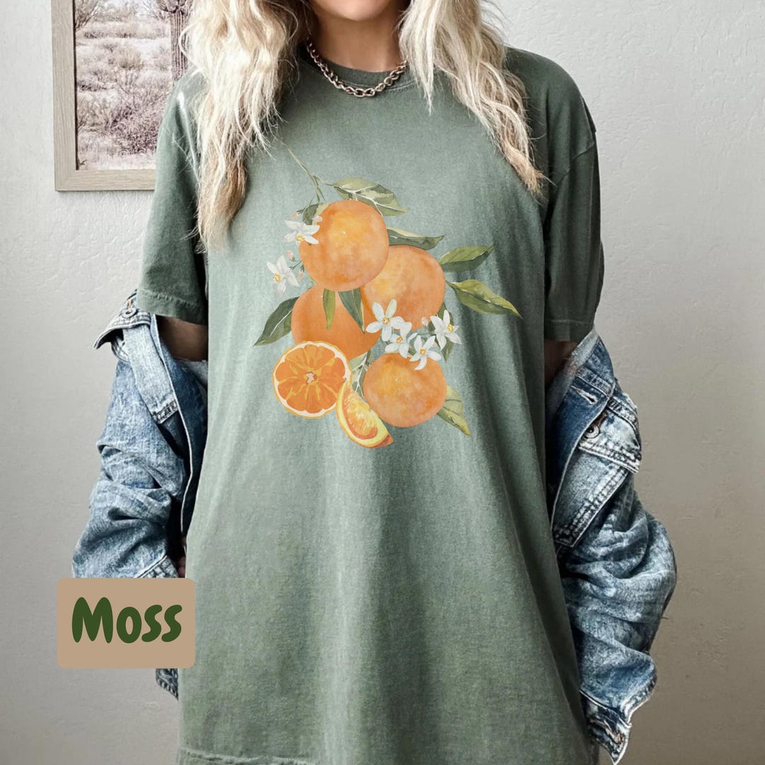 Orange Blossom Comfort Colors Tee: Vintage Citrus Garden Shirt - Etsy
