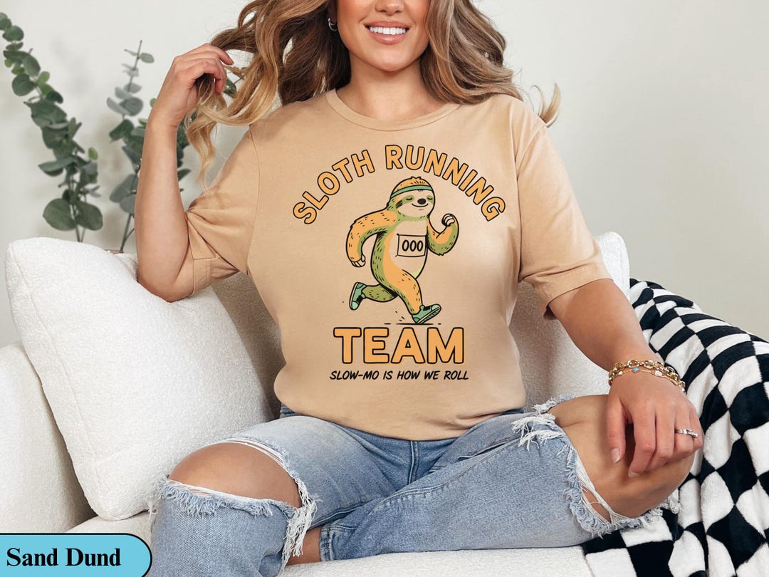 Sloth Running Team Shirt for Slow Runner, Funny Sloth Sweatshirt for ...