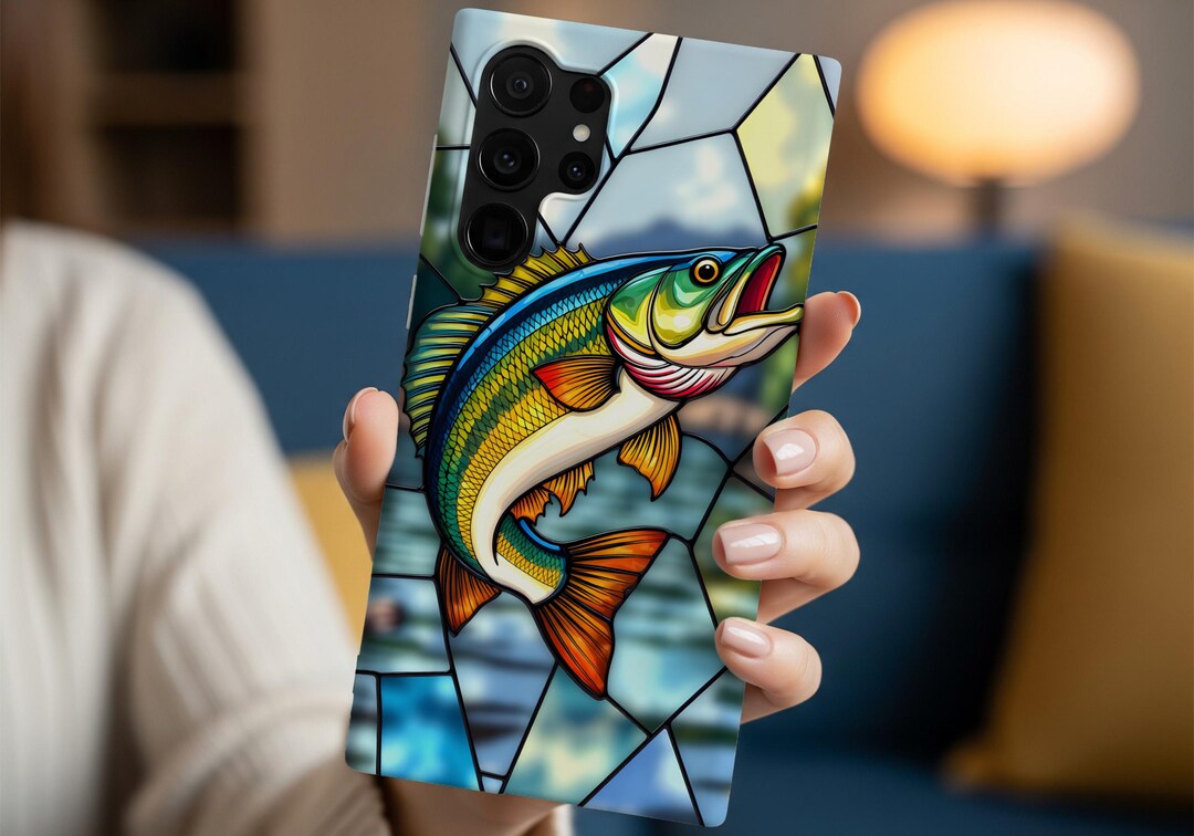 Stained Glass Bass Fishing Case for Iphone®, Colorful Fish Lover Cover ...