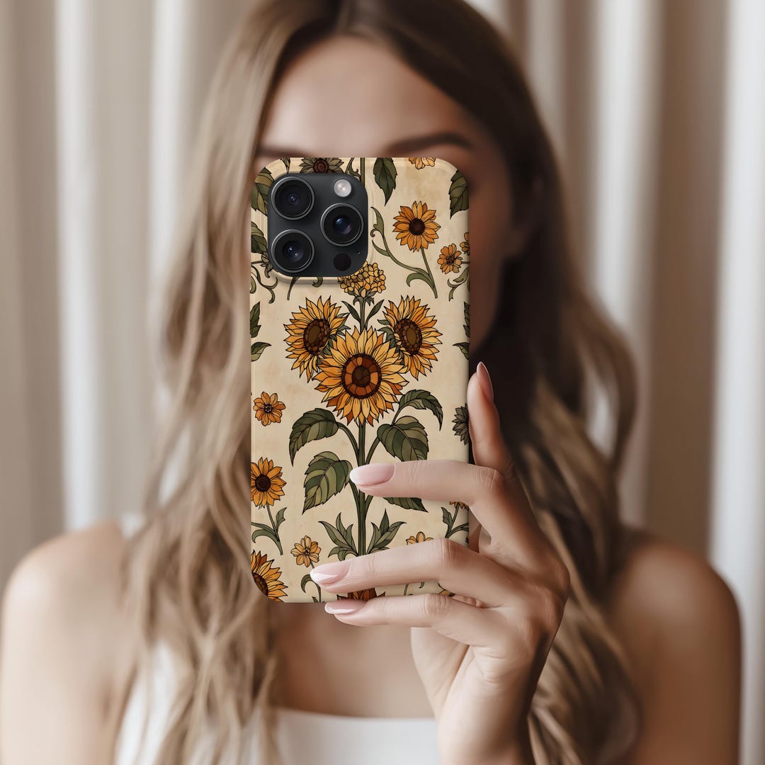 Vintage Sunflower Botanical Case for Iphone®, Beige Wildflower ...