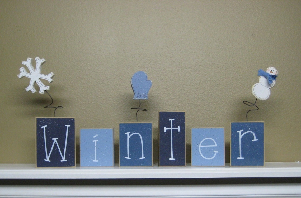 SEASON BLOCKS for Winter Spring Summer Autumn Fallshelf - Etsy Canada