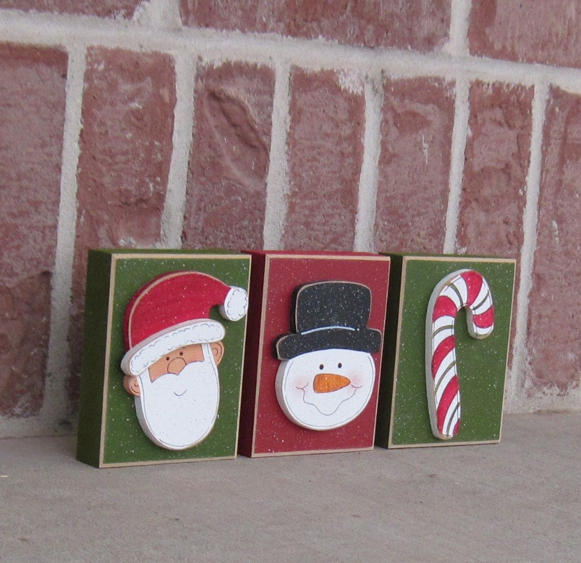 CHRISTMAS BLOCK SET for Christmas, Holiday, Shelf, Desk, Table, Office ...