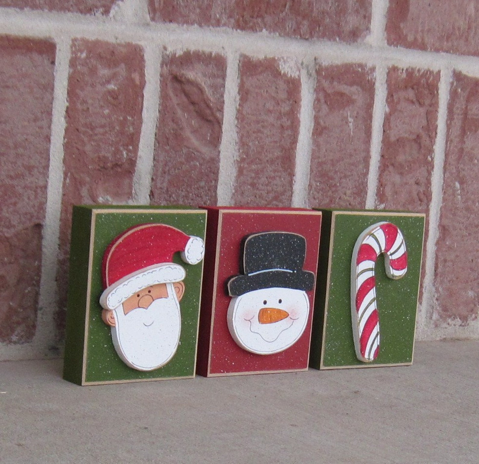 CHRISTMAS BLOCK SET for Christmas, Holiday, Shelf, Desk, Table, Office ...
