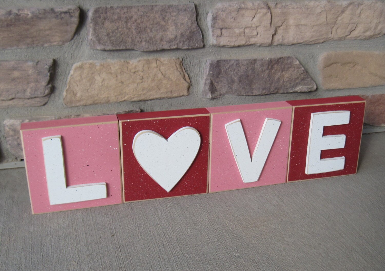 5x5 LOVE Block SET for Valentines Day and Home Decor | Etsy