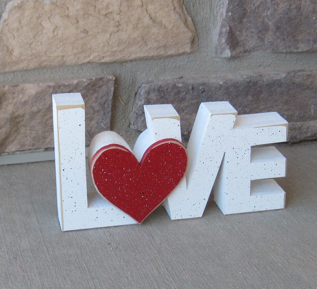 LOVE BLOCK for Home, Shelf, Desk, Mantle and Valentine Decor - Etsy