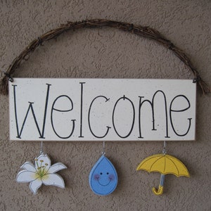 Welcome Sign (SPRING THEMED) for Wall and Home Decor - Etsy