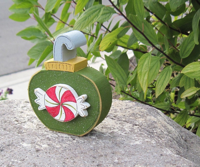 PEPPERMINT CANDY ORNAMENT Block for Christmas Noel Shelf - Etsy