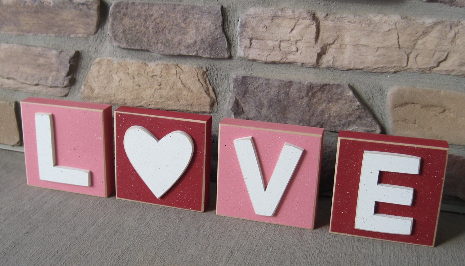 5x5 LOVE Block SET for Valentines Day and Home Decor | Etsy