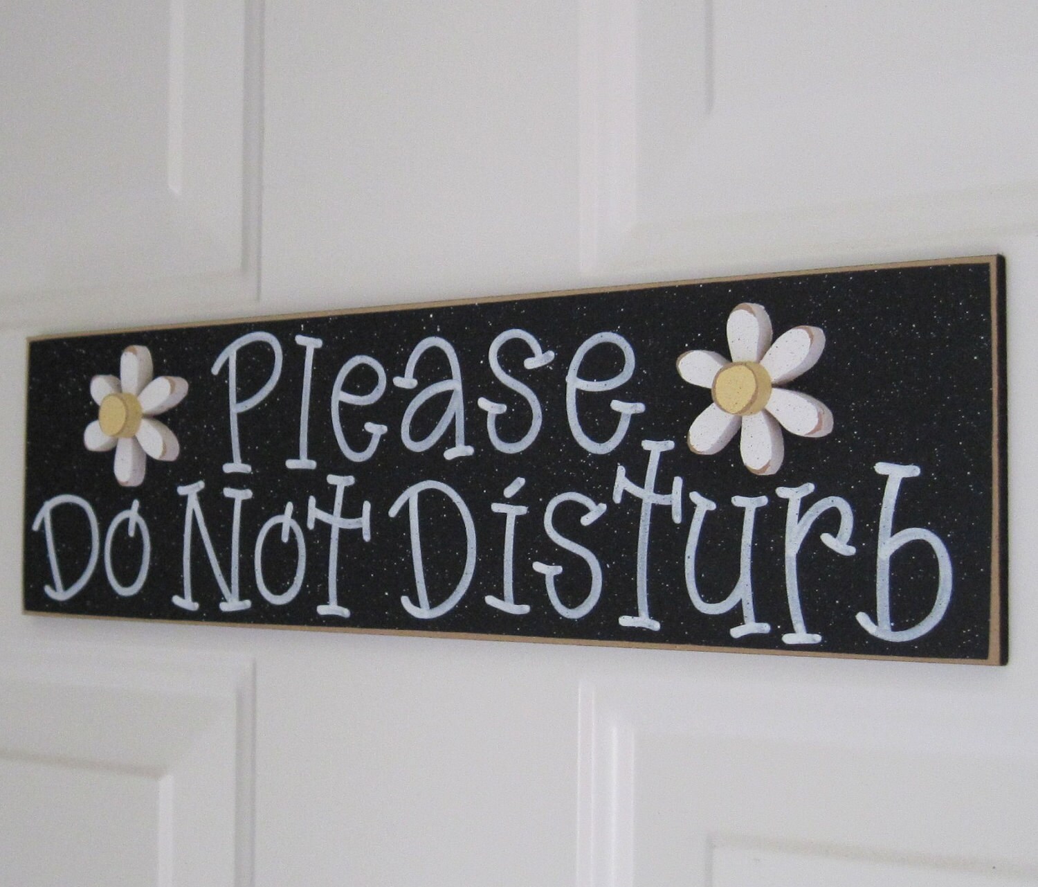 Free Shipping PLEASE DO NOT Disturb With Daisies black for | Etsy