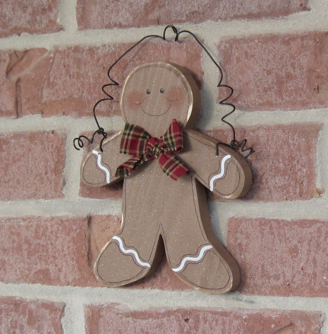 HANGING GINGERBREAD MAN for Wall, Door, Tree, Holiday, December, Xmas ...
