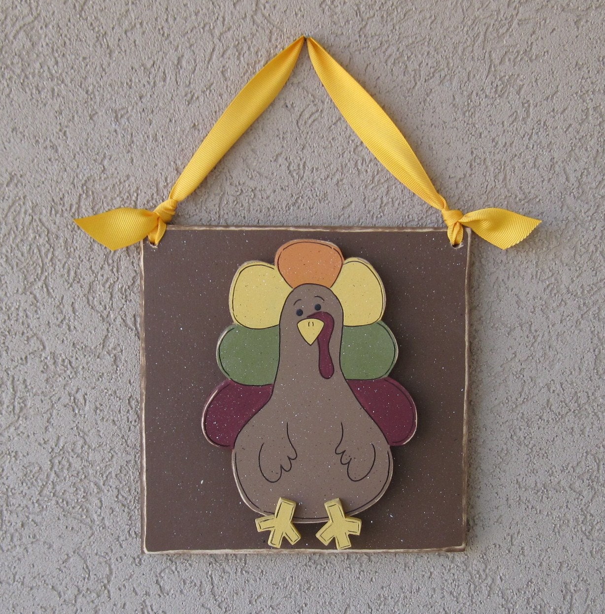 HANGING TURKEY With Ribbon for Thanksgiving Day, Wall, Door Hanger, and ...
