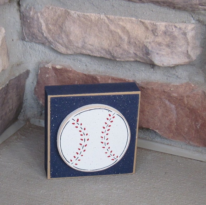 BASEBALL BLOCK for Boy Decor Dresser Shelf Desk Office - Etsy