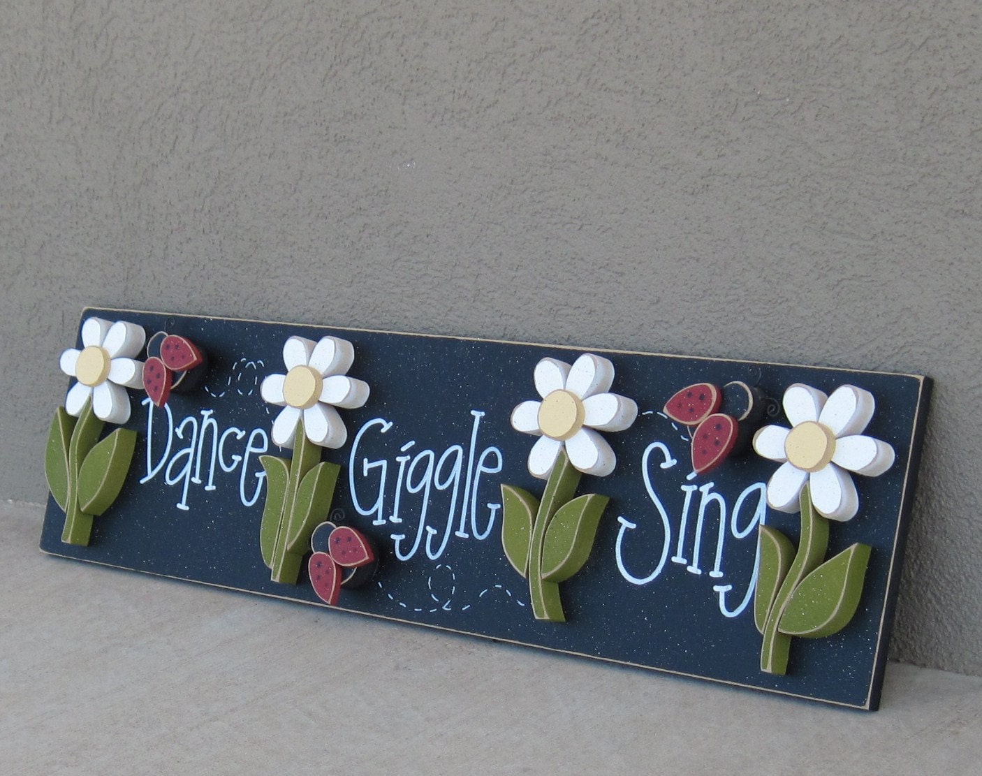 Dance-giggle-sing Board With Dasies and Lady Bugs for Wall | Etsy