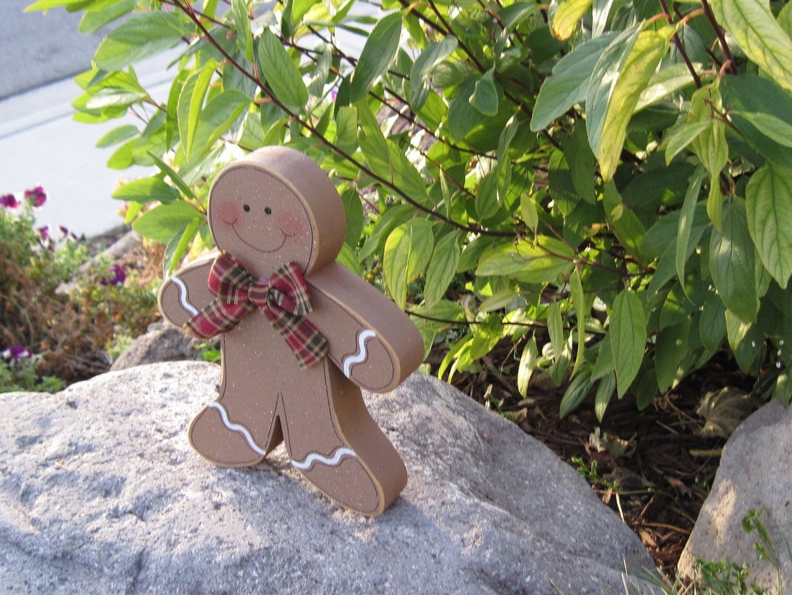 GINGERBREAD MAN BLOCK for Desk Shelf Mantle Holiday - Etsy