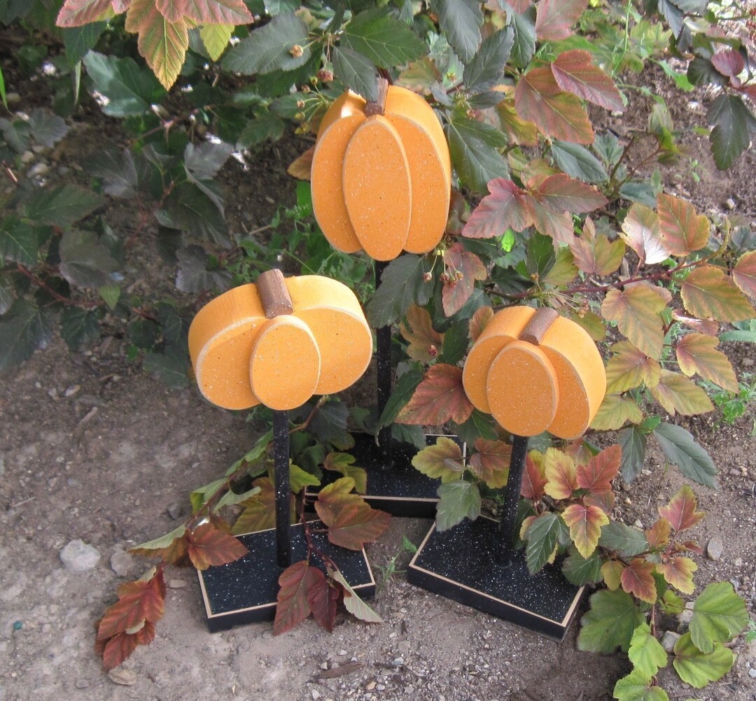 3 Tall Standing PUMPKIN BLOCK SET for Halloween, October, Fall, Autumn ...