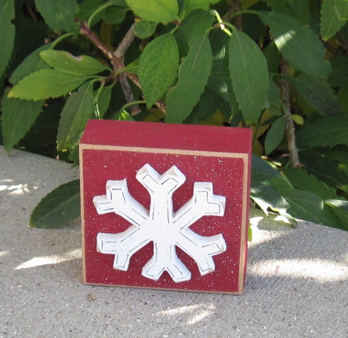 Snowflake Block for Winter Christmas Noel Shelf Desk - Etsy