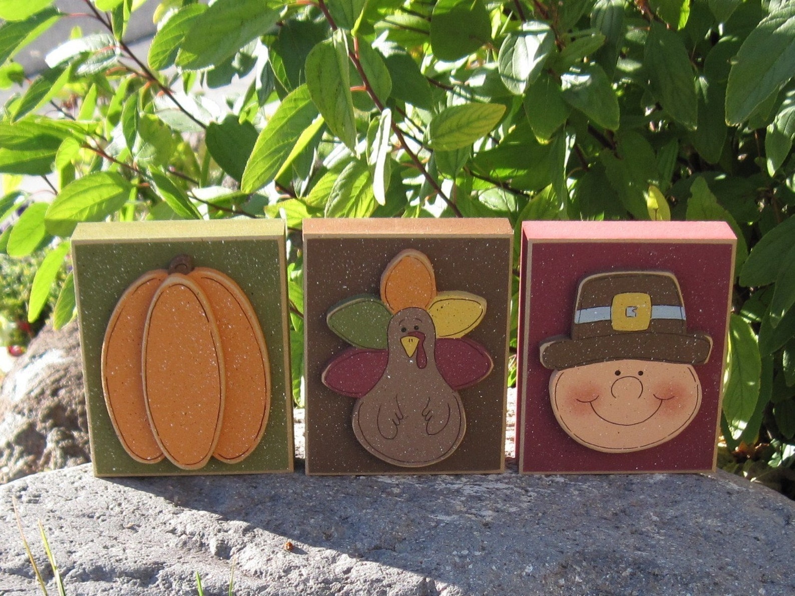 THANKSGIVING TURKEY BLOCK for Holiday, Shelf, Desk, Office, Mantle and ...