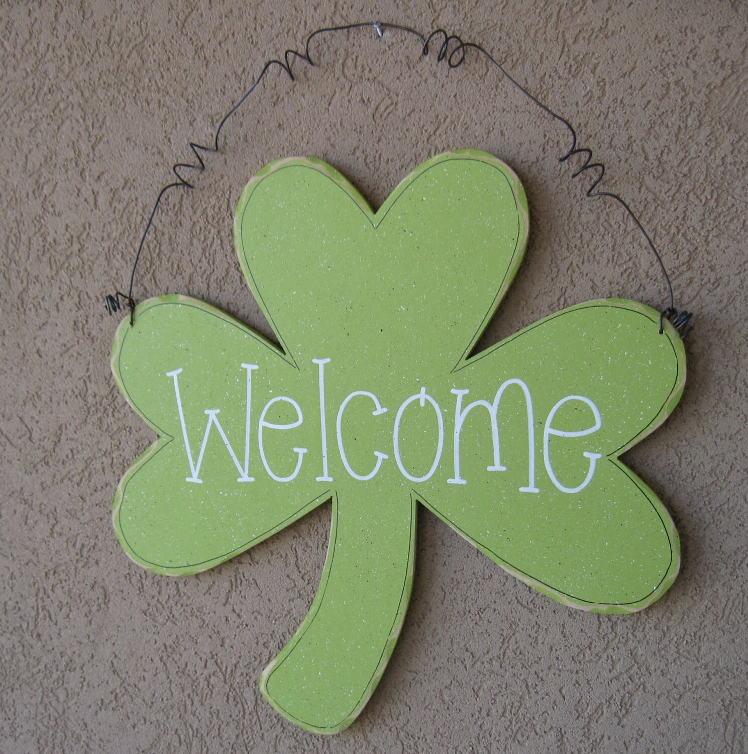 15x 15 Hanging Clover Welcome Sign for St. - Etsy