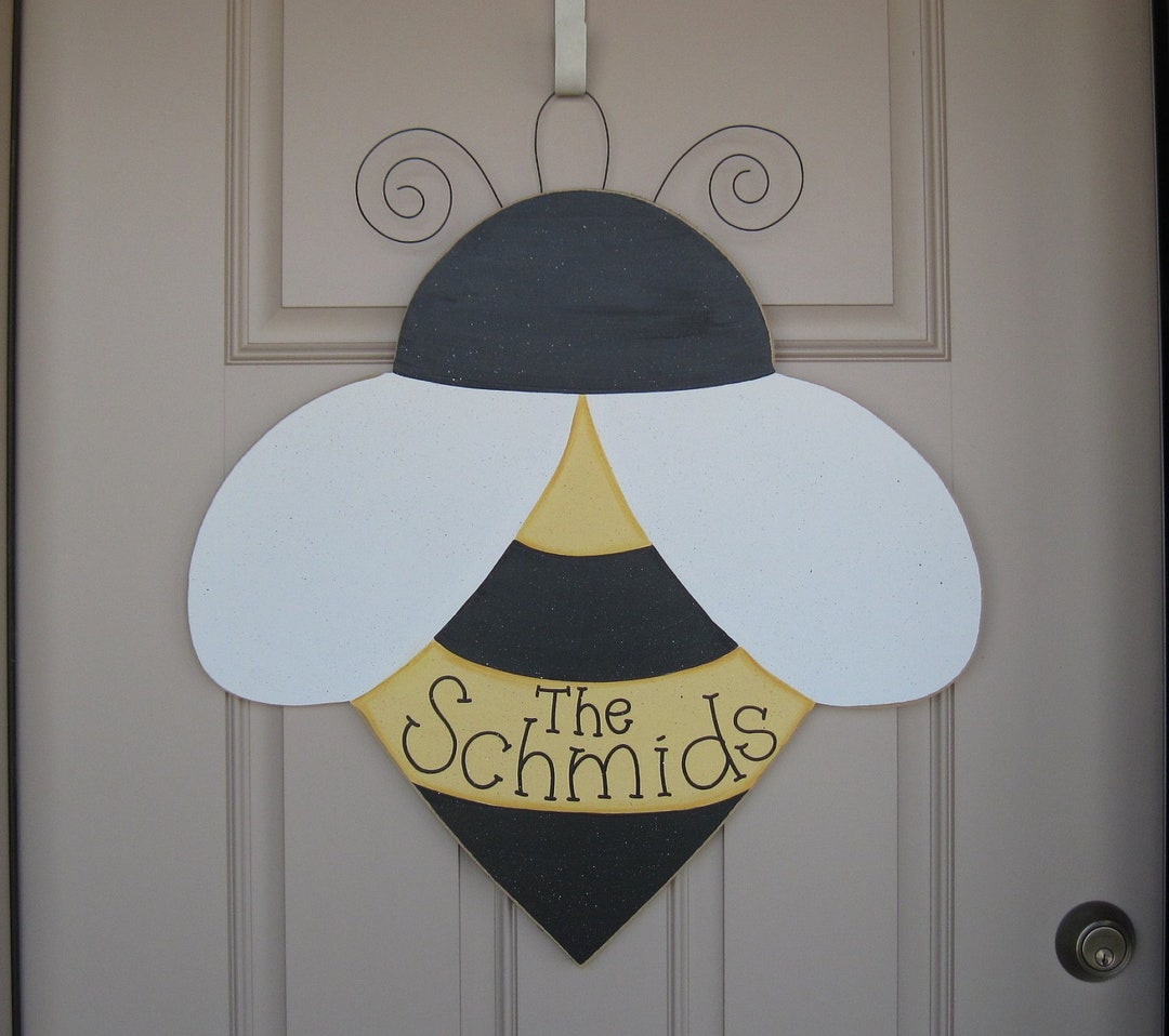 LARGE 24" Hanging PERSONALIZED BEE for Door, Wall Hanging, Girl Bedroom ...