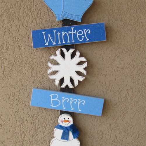 WINTER Thoughts Mittens Snowflake Snowman Wall Door - Etsy