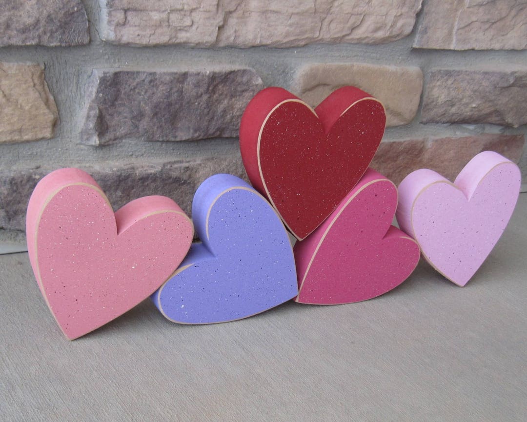 Free Standing HEARTS SET of 5 for Valentines Day and Home Decor - Etsy