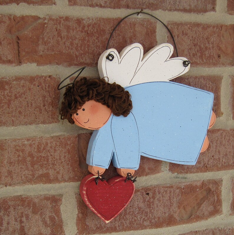 HANGING ANGEL With HEART for Wall Door Tree Holiday - Etsy