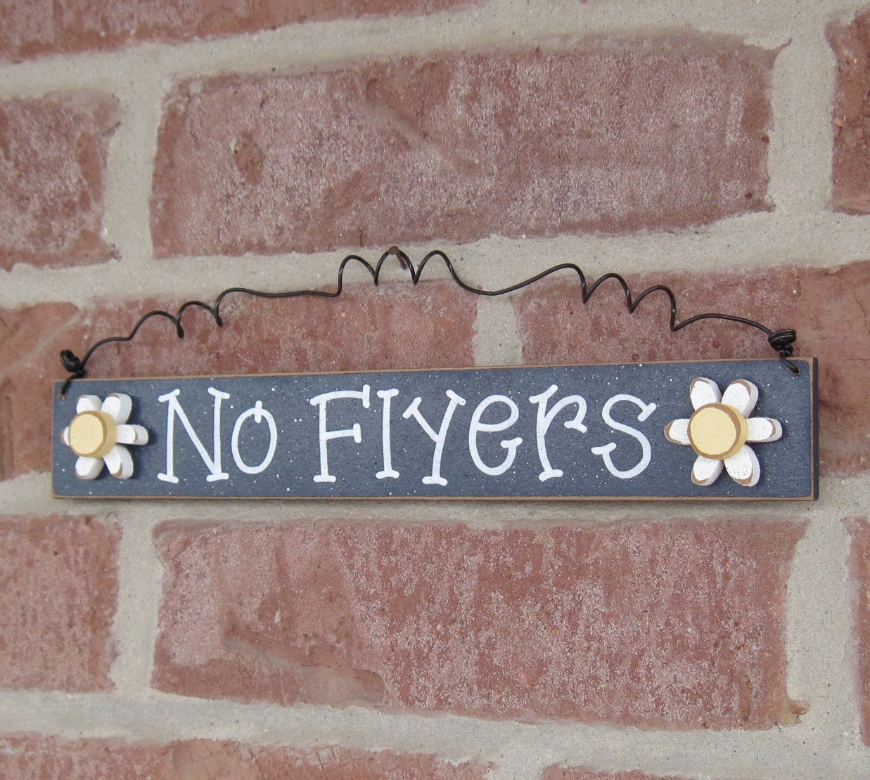 Free Shipping NO FLYERS SIGN With 2 Daisies navy Blue for - Etsy Canada