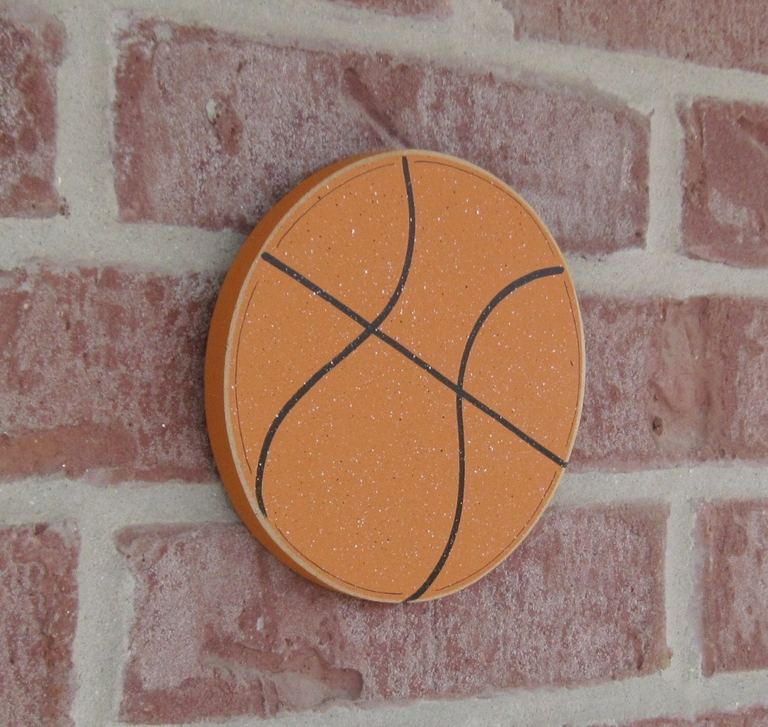 HANGING BASKETBALL for Boy, Wall, Sports Theme Room, Man Cave, and ...