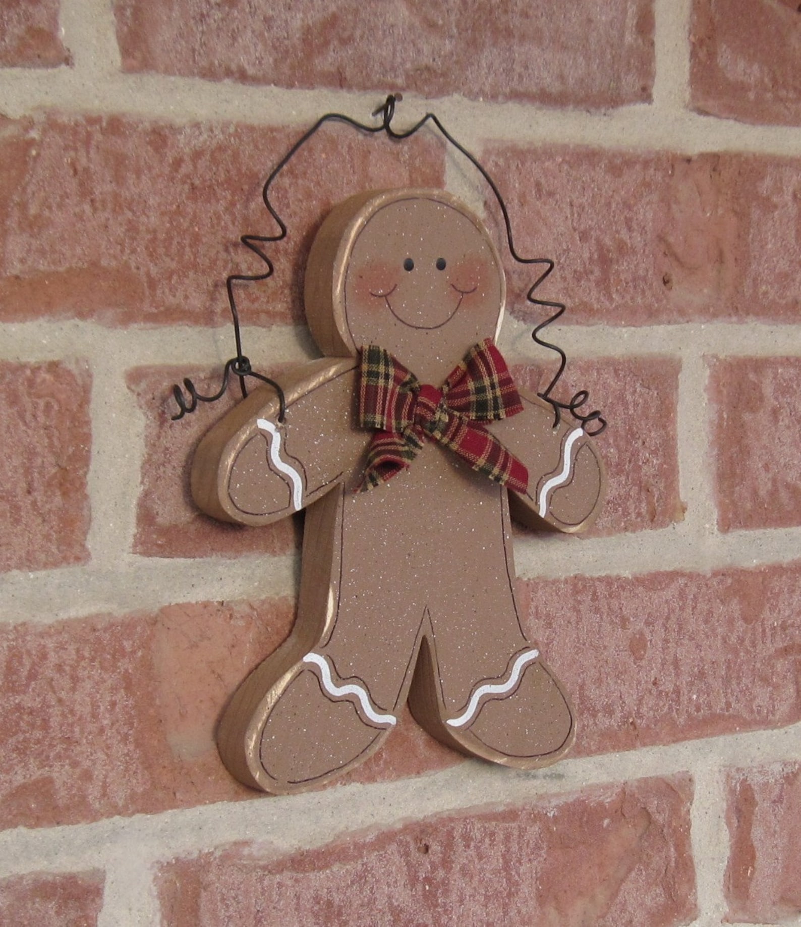 HANGING GINGERBREAD MAN for Wall, Door, Tree, Holiday, December, Xmas ...