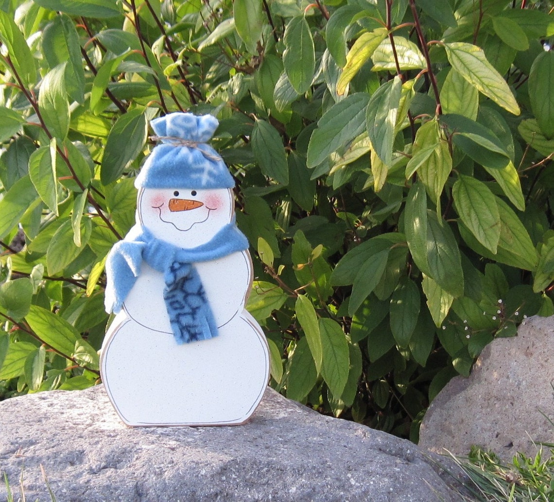 SNOWMAN BLOCK for Desk, Shelf, Mantle, Holiday, December, Winter, Xmas ...
