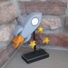 Rocket Ship Block on Stand With Stars for Space Themed Decor, Boy Room ...