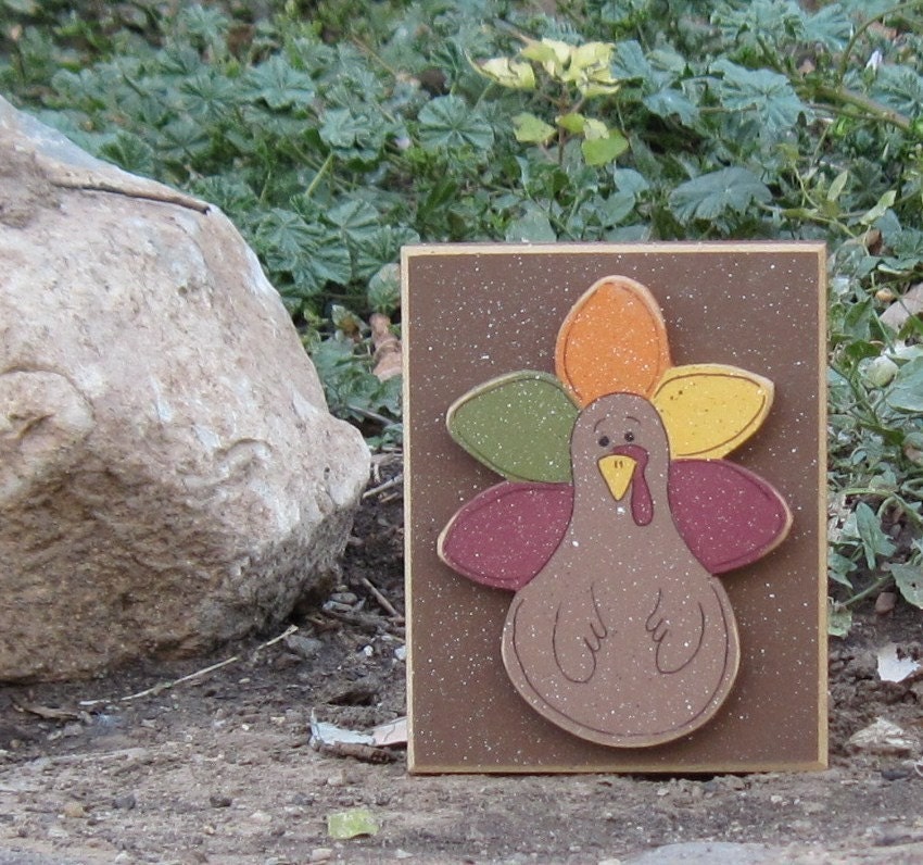 THANKSGIVING TURKEY BLOCK for holiday shelf desk office | Etsy
