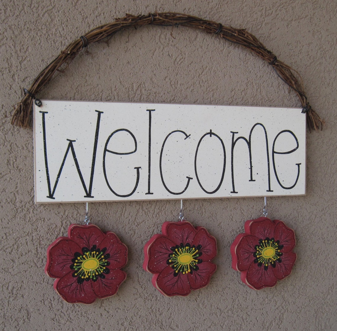 WELCOME SIGN poppies for Wall and Home Decor | Etsy