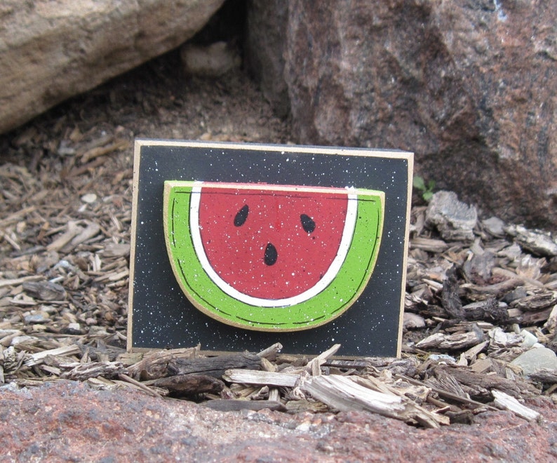 WATERMELON BLOCK for Summer Shelf Desk Office and Kitchen - Etsy