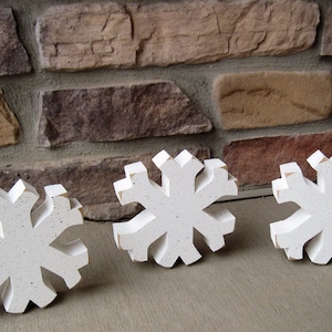 Set of 3 SNOWFLAKE BLOCKS for Winter Christmas Shelf Desk - Etsy