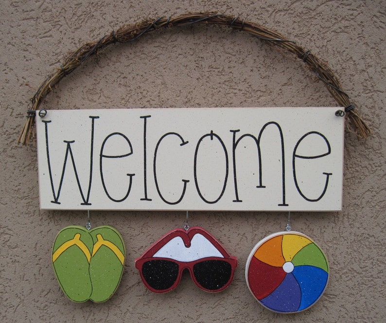 Monthly WELCOME SIGN summer Set for Wall and Home Decor - Etsy