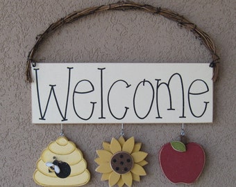 WELCOME SIGN BEE Themed for Wall and Home Decor | Etsy