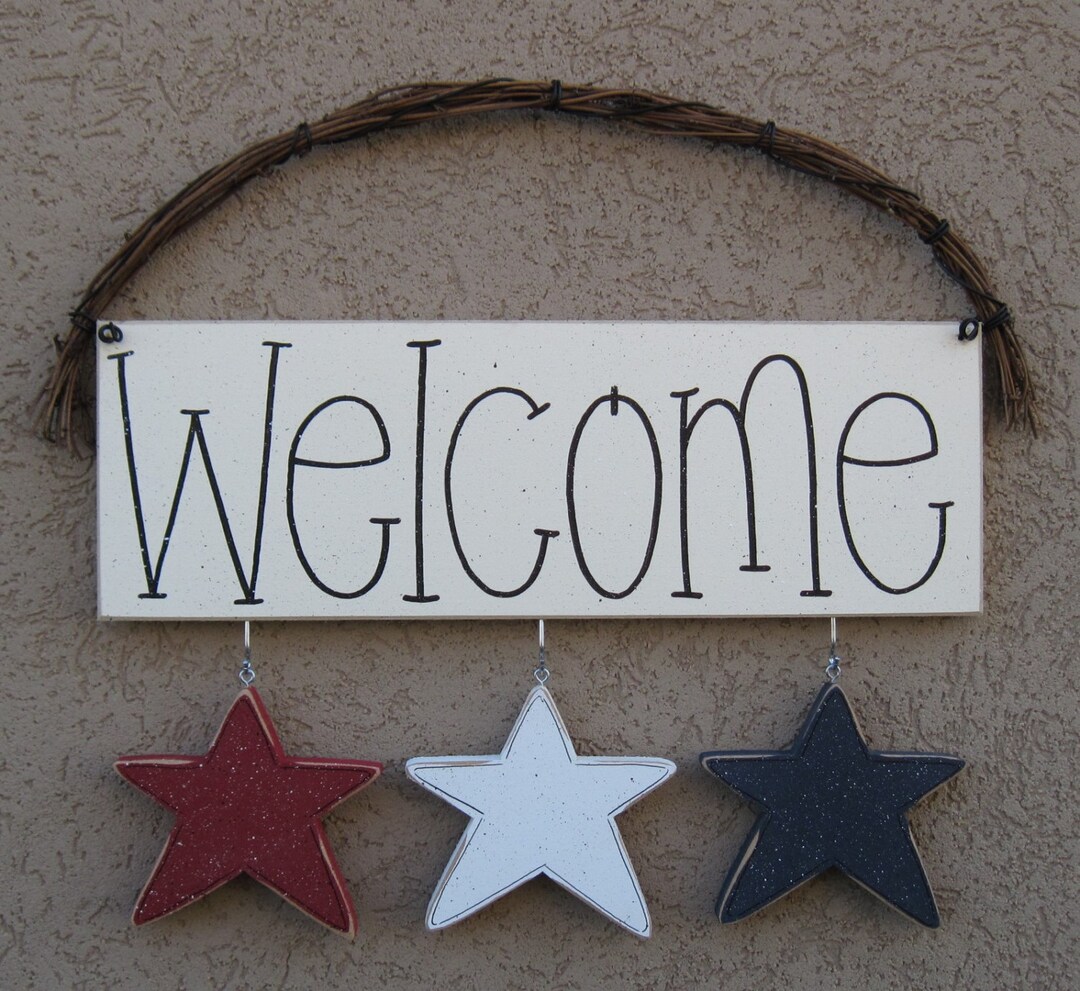 Welcome Sign STARS for Wall and Home Decor - Etsy