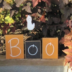 HALLOWEEN BOO BLOCKS for Home, Desk, Shelf, Mantle, Holiday, October ...