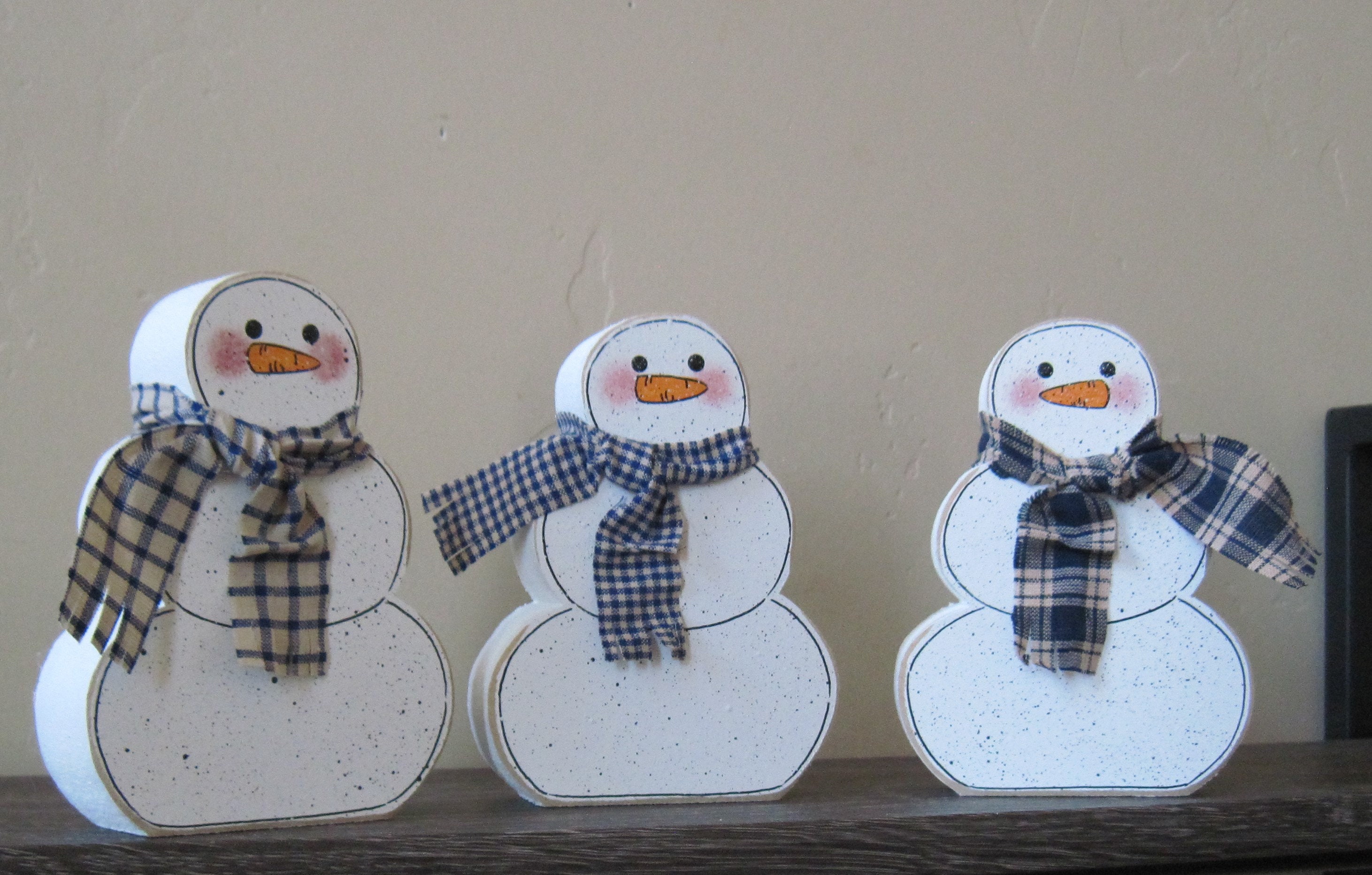 3 Free Standing SNOWMAN BLOCK SET for Winter Christmas | Etsy