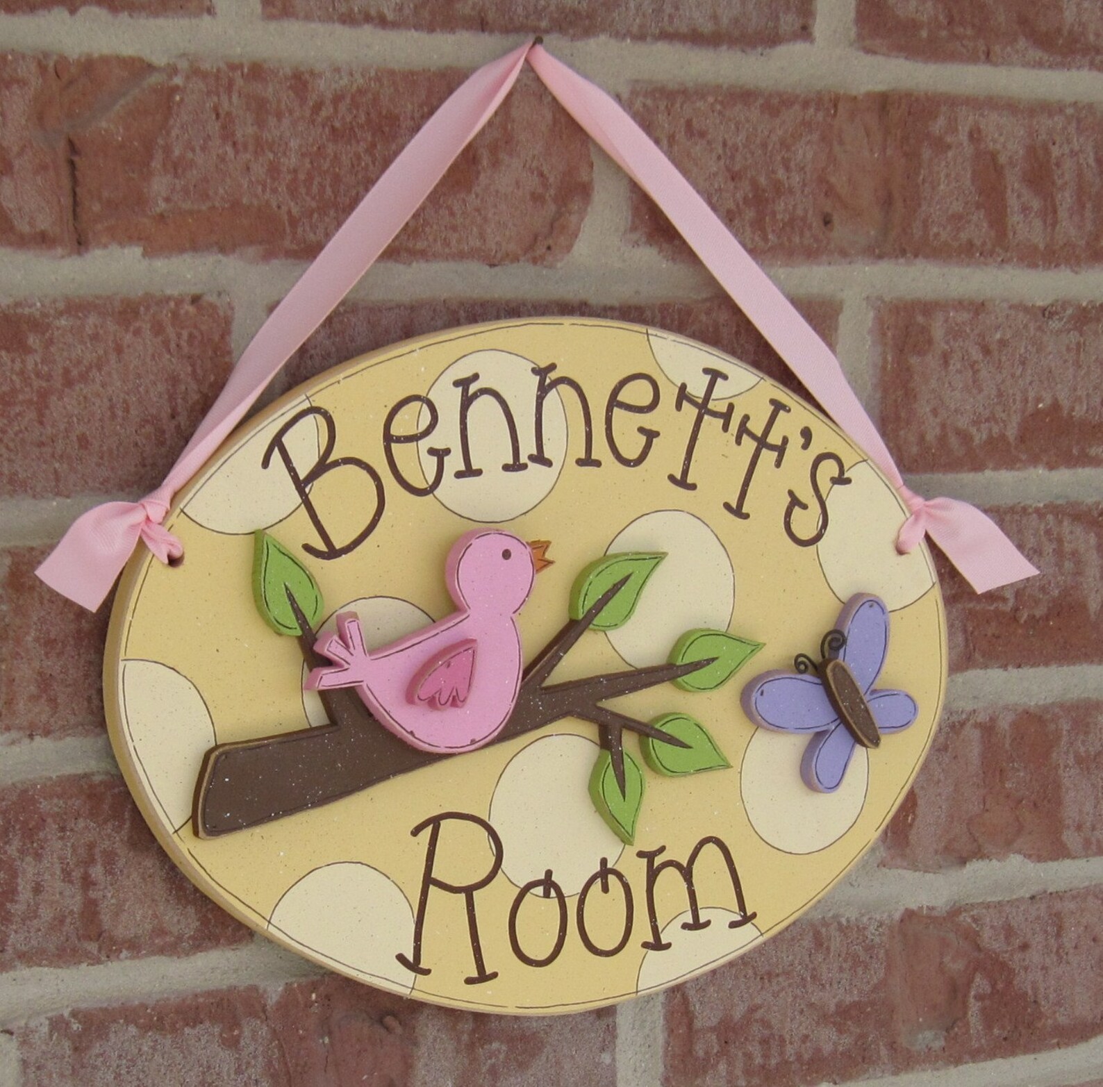 Custom Personalized Name or Word Oval Sign With Bird Owl - Etsy