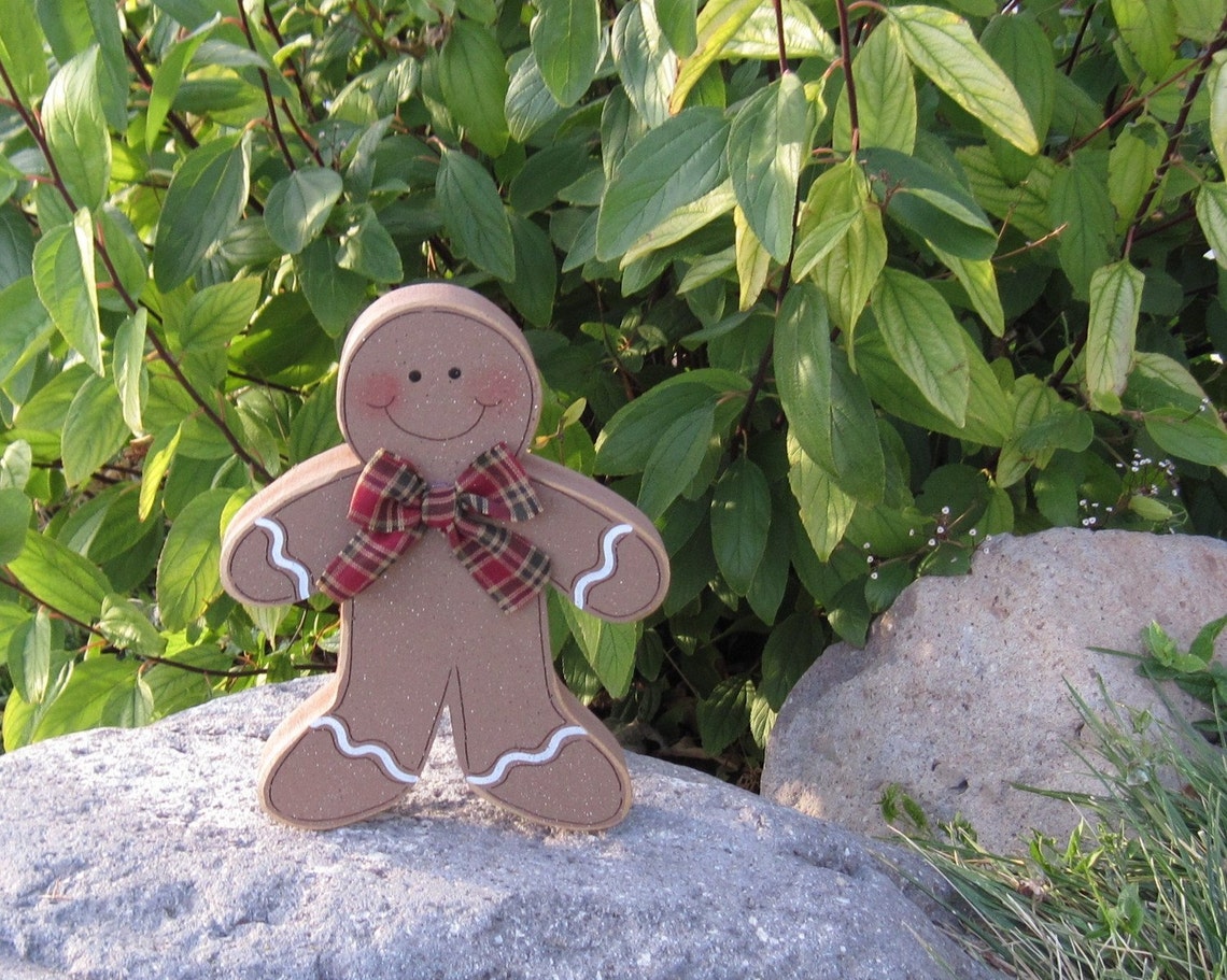 GINGERBREAD MAN BLOCK for Desk Shelf Mantle Holiday - Etsy